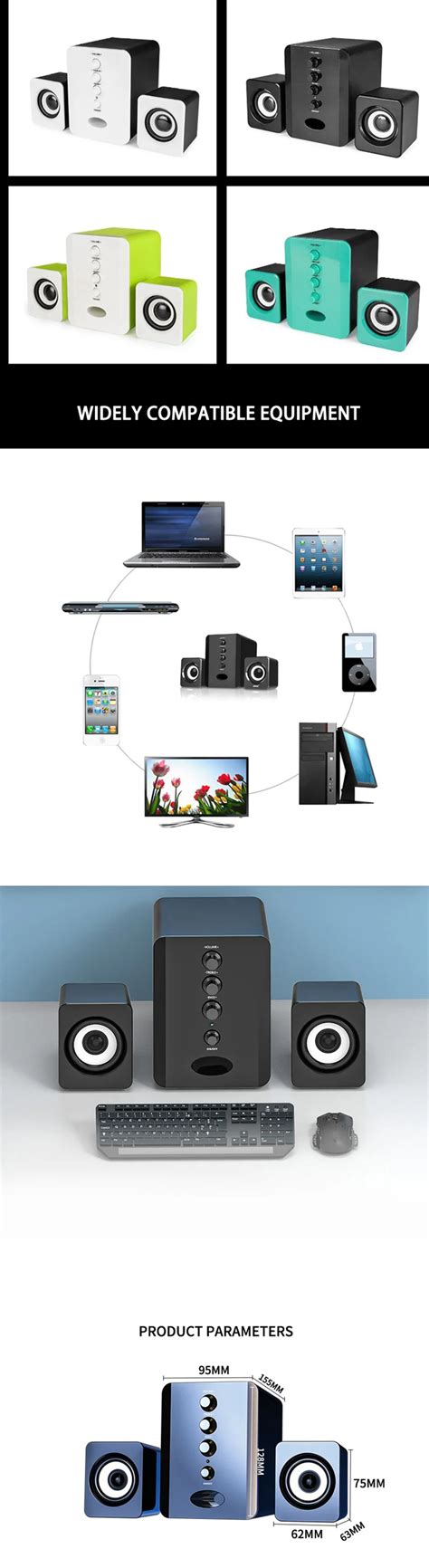 Hifi Sound Quality Gaming Speaker Colorful Led Light Pc Speaker Wired