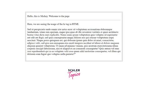 the use of tag in html scaler topics