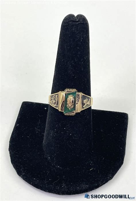Vntg 14k Yellow Gold Emerald Class Ring 47g