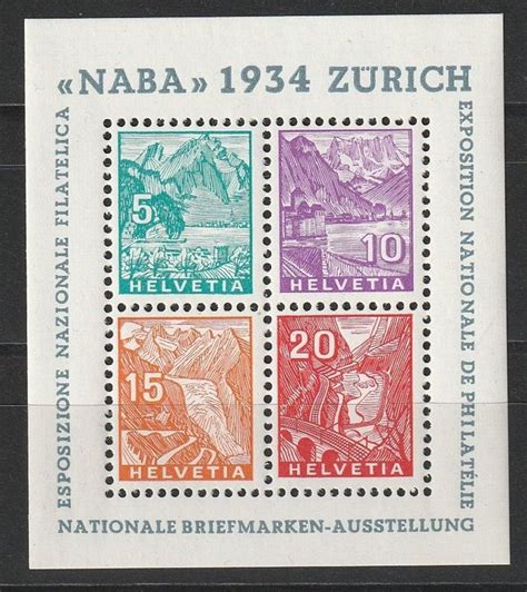 suiza 1934 naba block issue sbk 1 catawiki