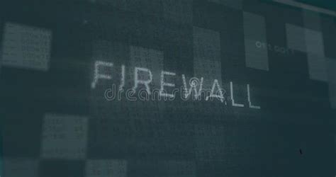 Firewall Text Animation Over Digital Code And Data Blocks Background Stock Footage Video Of