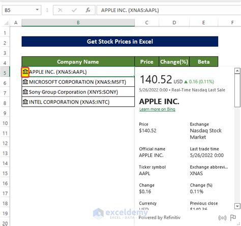 How To Get Stock Prices In Excel 3 Easy Methods ExcelDemy