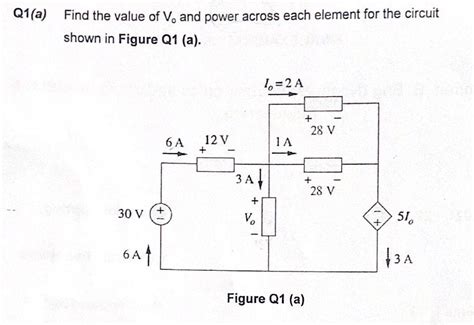 Solved A Find The Value Of V And Power Across Each Chegg