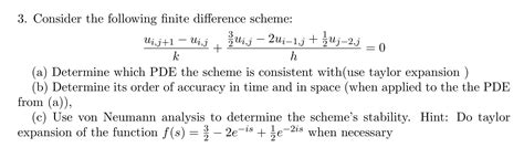 Solved A Consider The Following Finite Difference Chegg