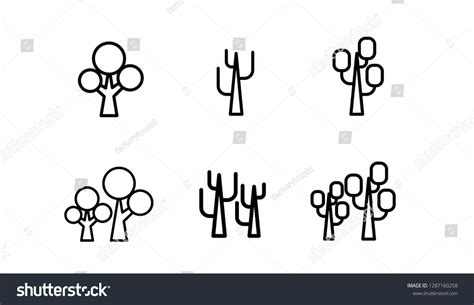 Tree Simple Icon Set Silhouette Symbol Stock Vector Royalty Free 1287160258 Shutterstock