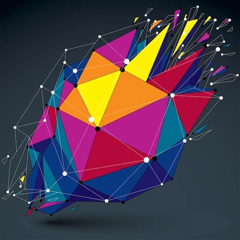 Premium Vector 3d Vector Low Poly Object With Connected Lines And