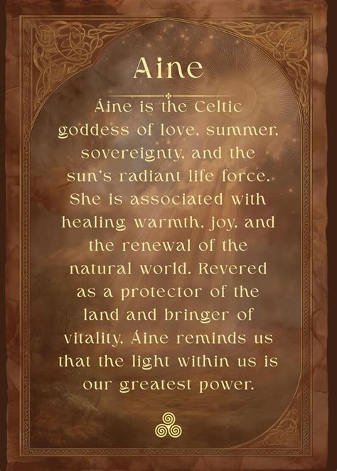 Áine Celtic Goddess Art Print Sacred Feminine Mythology Digital