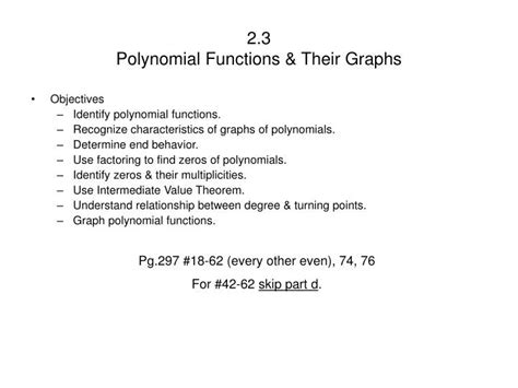 PPT 2 3 Polynomial Functions Their Graphs PowerPoint Presentation ID 6677970