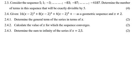 Solved 2 3 Consider The Sequence 5 1 3 Chegg Com