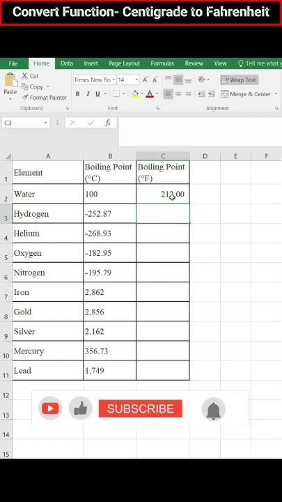 Convert Function Ms Excel Excel Convert Celsius Fahrenheit