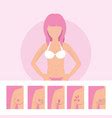 Naked Woman Breast Self Examination Royalty Free Vector