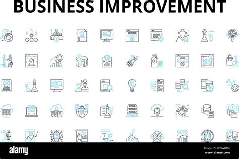 Business Improvement Linear Icons Set Optimization Productivity Efficiency Innovation