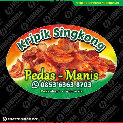 File Desain Stiker Keripik Singkong Pedas Manis