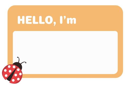 Yellow Name Tag Label With Bug Sticker Isolated On White Background 49478997 Vector Art At Vecteezy