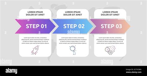 Vector Infographics Arrows With 3 Successive Steps Labels Three