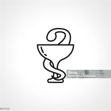 뱀 아이콘이 있는 약 그릇의 상징입니다 약국 기호 뱀 개요 아이콘 약사에 대한 스톡 벡터 아트 및 기타 이미지 약사 의술 지팡이 건강관리와 의술 Istock