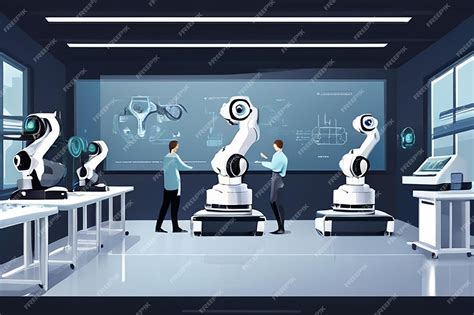 Premium Photo Programming And Controlling Robotics Lab Vector Flat
