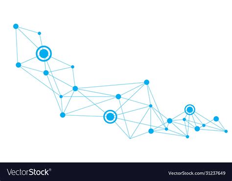Polygonal Space Background With Connecting Dots Vector Image
