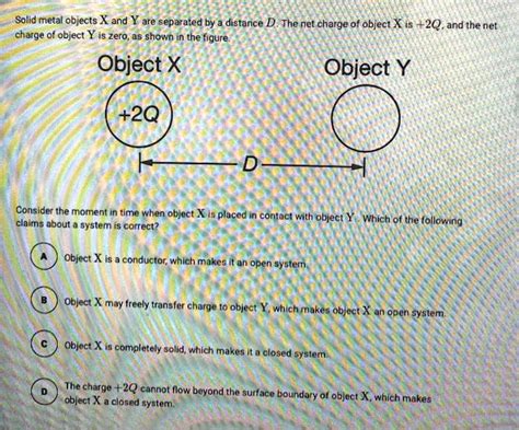 Solid Metal Objects X And Y Are Separated By A Distance D The Net