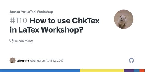 How To Use Chktex In Latex Workshop · Issue 110 · James Yulatex