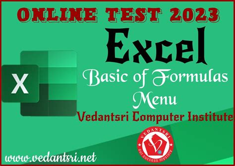 Ms Excel Basic Formulas Menu Questions Online Test 2023