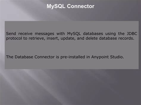 Mulesoft Database Connector Ppt Databases Computer Software And