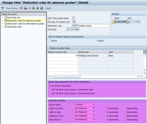 Solved Functionality Of Deduction Rules For Absence Quot Sap