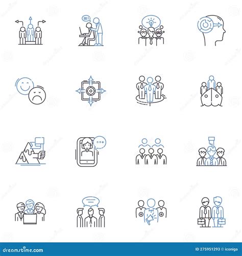 Congruous Partnership Line Icons Collection Synergistic Compatible