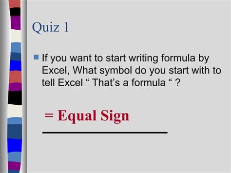Lesson 4 Excel Formula Ppt