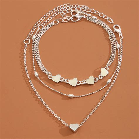 Badu Bg Обикновено сърце Женски глезени Боси крака Сандали с плетене на една кука Крака Бижута