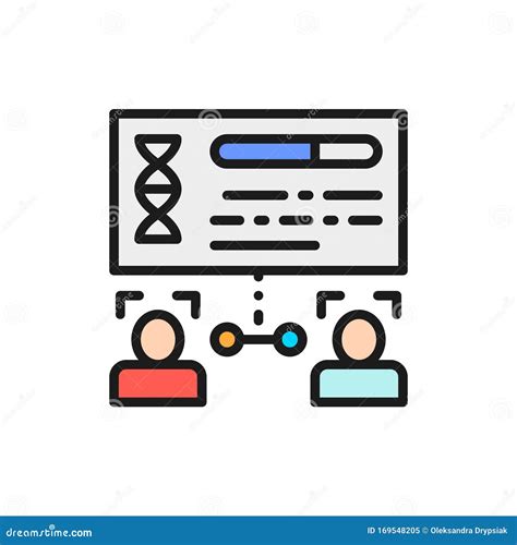 Determination Of Kinship By Persons Face Verification Flat Color Line