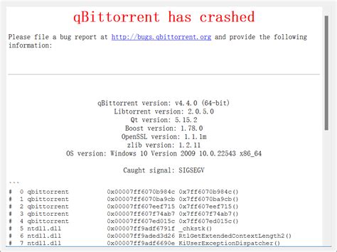 When I start qBittorrent , it crashes · Issue #16355 · qbittorrent ...