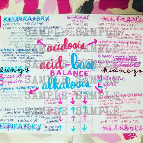 Acid Base Balance Abgs Nursing Notes Concept Map Medical