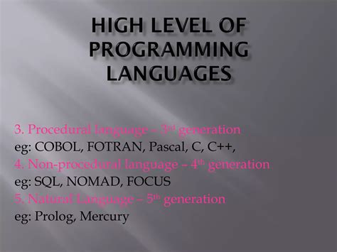 programming language ppt programming languages computing