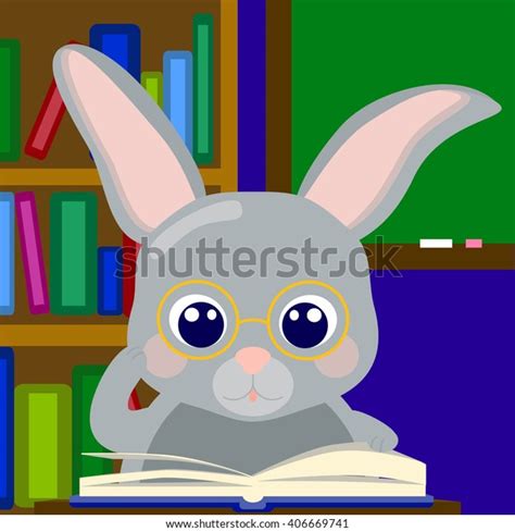 Learning Rabbit Glasses Bunny Nerd Cute Stock Vector Royalty Free 406669741
