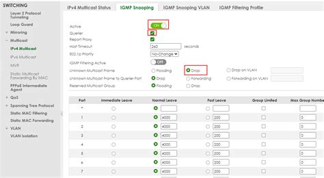 network switch [igmp] configure igmp multicast routing [clients in