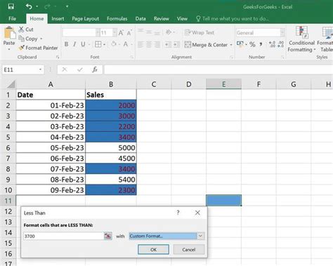 Conditional Formatting In Excel GeeksforGeeks