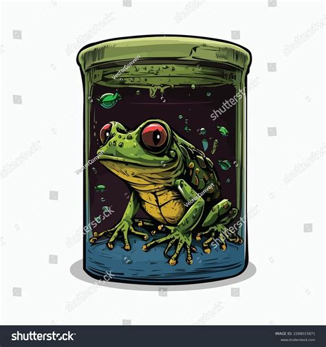 Frog Laboratory Container Vector Illustration Art Stock Vector Royalty Free 2288015871