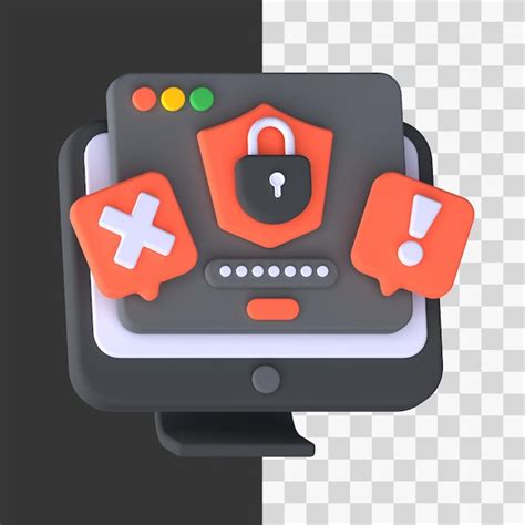 Premium Psd Error Password In 3d Render For Graphic Asset Web