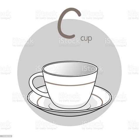 알파벳 문자 C 어퍼 케이스 또는 어린이 학습 연습 Abc에 대 한 대 문자컵의 벡터 그림 머그에 대한 스톡 벡터 아트 및 기타