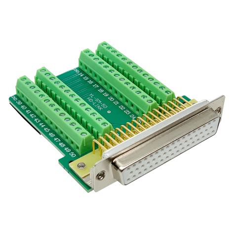 Jienk Db50 Solderless Connector D Sub 50 Pin Port Terminal Adapter Hdb50 Breakout