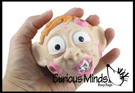 Pimple Face Squishy Stress Ball Zit Popping Fun Fidget Gross Pus N Curious Minds Busy Bags