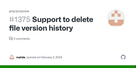 Support To Delete File Version History · Issue 1375 · Pnppnpcore · Github