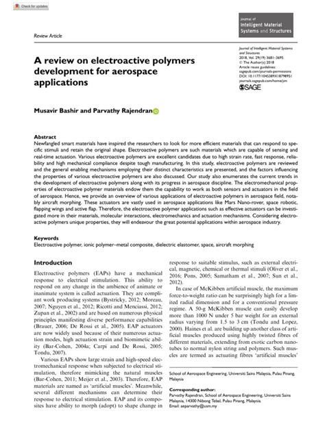 Bashir Rajendran 2018 A Review On Electroactive Polymers Development For Aerospace Applications