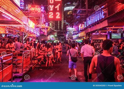 Nightlife On The Red Light District In Bangkok Editorial Photography