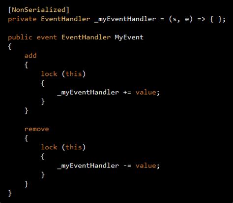 Net Tips Use Field NonSerialized To Stop Serializing Your Event Handlers Theburningmonk