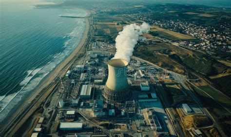 A Detailed Aerial View Of The Epr Reactor And Nuclear Power Plant In