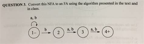 Solved Convert This Nfa To An Fa Using The Algorithm