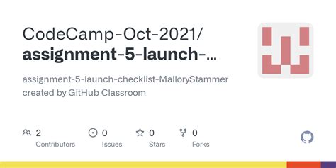 Github Codecamp Oct 2021assignment 5 Launch Checklist Mallorystammer Assignment 5 Launch