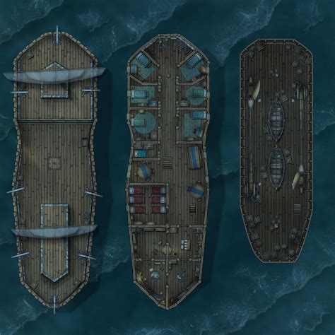 Airship Battlemap Dnd Map Ship Spelljammer Ship Dandd Battle Map Gridded Map 5e Roll20